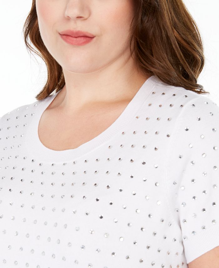 INC International Concepts INC Plus Size Rhinestone T-Shirt, Created ...