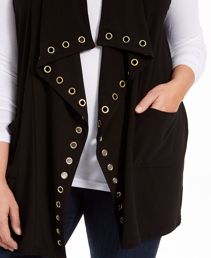 Belldini Plus Size Embellished Draped Vest - Macy's