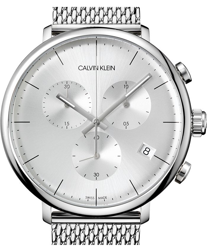 Calvin Klein Unisex Chronograph High Noon Stainless Steel Mesh Bracelet ...
