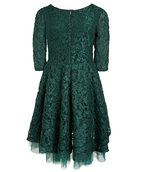 Beautees Big Girls Lace & Velvet Bow Skater Dress & Reviews - All Girls ...