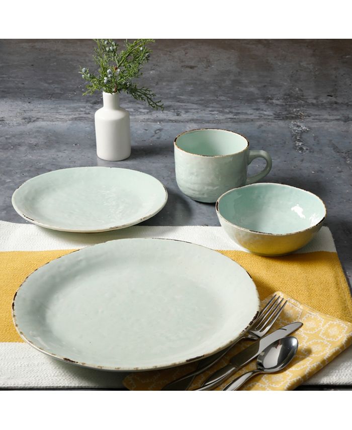 Laurie Gates Spoleto Green 16-Pc. Dinnerware Set - Macy's