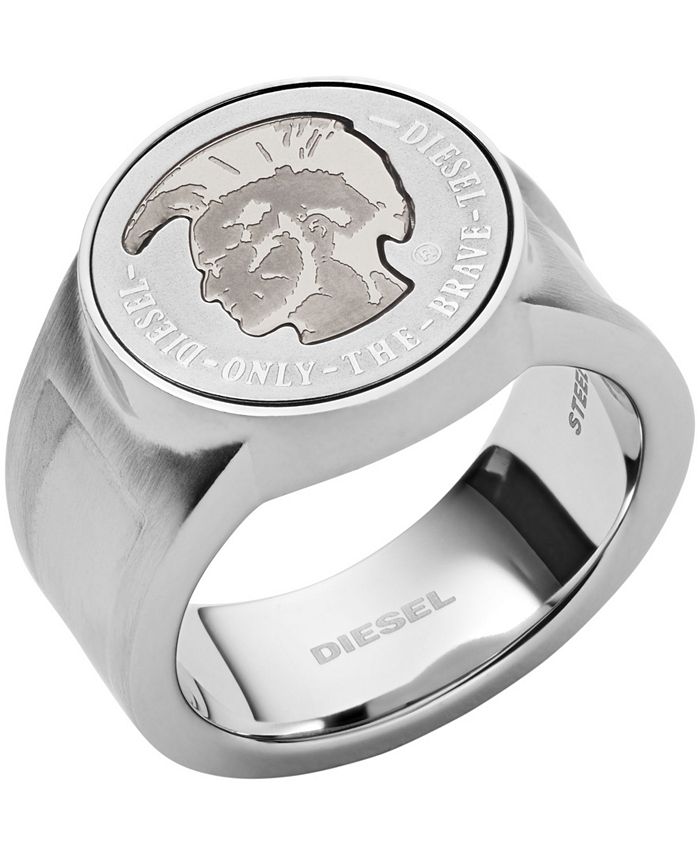 Diesel Men's Mohican Head Stainless Steel Signet Ring - Macy's