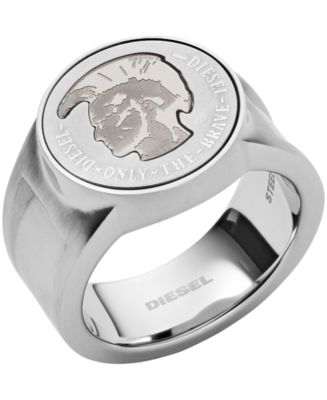 Diesel Men's Mohican Head Stainless Steel Signet Ring - Macy's