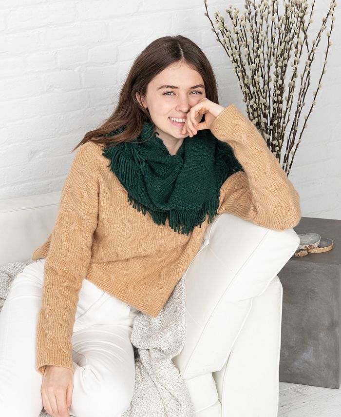INC International Concepts INC Raschel-Knit Loop Scarf With Fringe ...