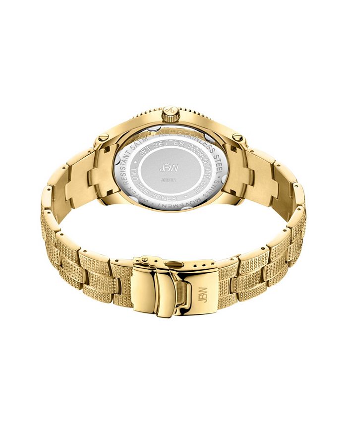 Jbw Men's Jet Setter GMT 18K Gold-Plated Stainless Steel Bracelet Watch ...