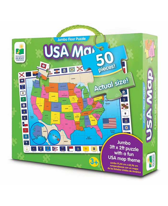 The Learning Journey USA Map Jumbo Floor Puzzle- 50 Piece - Macy's