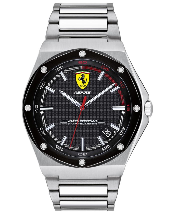Ferrari Men's Aspire Stainless Steel Bracelet Watch 44mm - Macy's