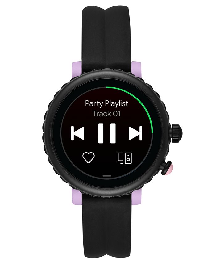 kate spade new york Women's Sport Scalloped Black Silicone Strap ...