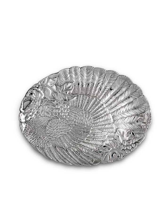 Arthur Court Designs Aluminum Harvest Turkey Oval Platter - Macy's