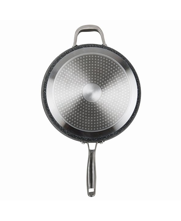 MasterPan Granite Ultra Non-Stick Cast Aluminum Saute Pan with Glass ...