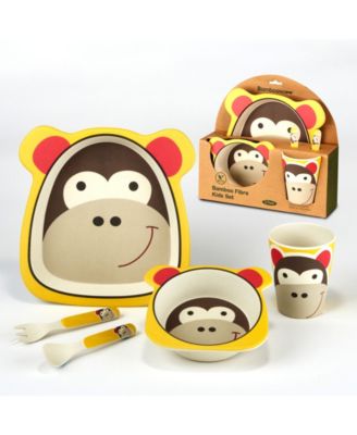 Certified International Monkey Bamboo Fiber 5-Pc. Kids Dinnerware Set ...