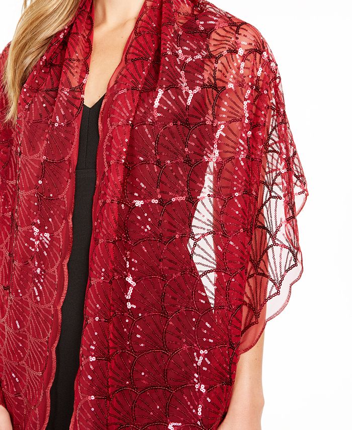 Cejon Scalloped Sequin Wrap - Macy's