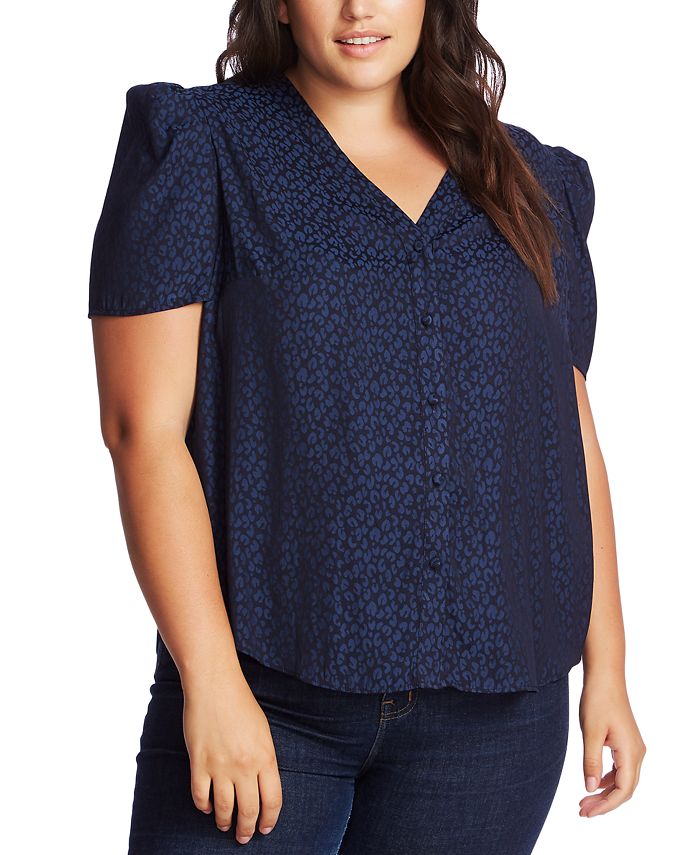 1.STATE Plus Size Puff-Sleeve Blouse - Macy's