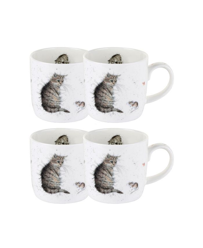 Royal Worcester Wrendale Cat Mug Cat and Mouse Set of 4 - Macy's