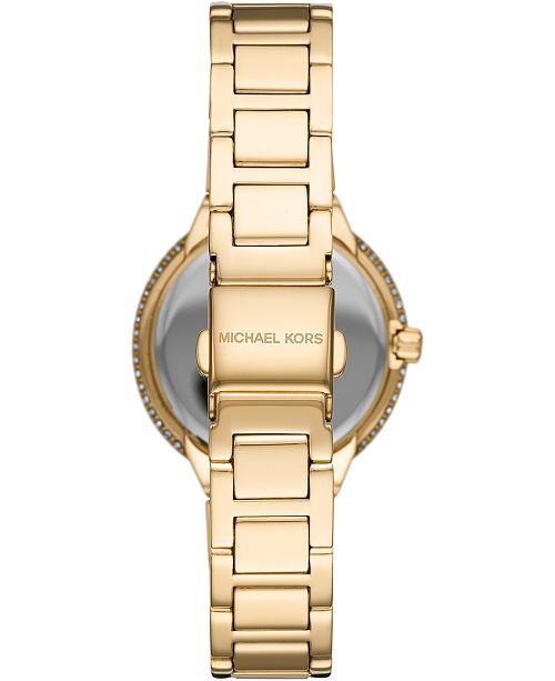Michael Kors Women's Mini Taryn Gold-Tone Stainless Steel Bracelet ...