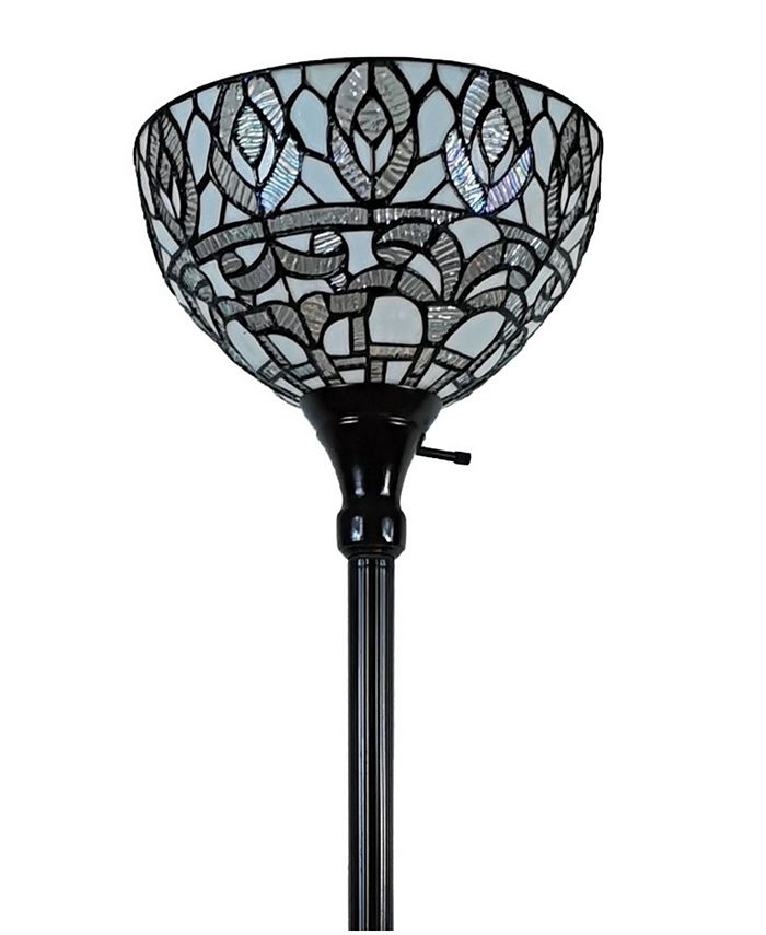 Amora Lighting Tiffany Style Torchiere Floor Lamp - Macy's