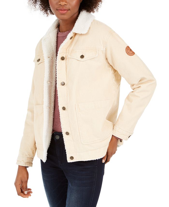 Roxy Juniors' Bright Night Fleece-Lined Corduroy Jacket - Macy's