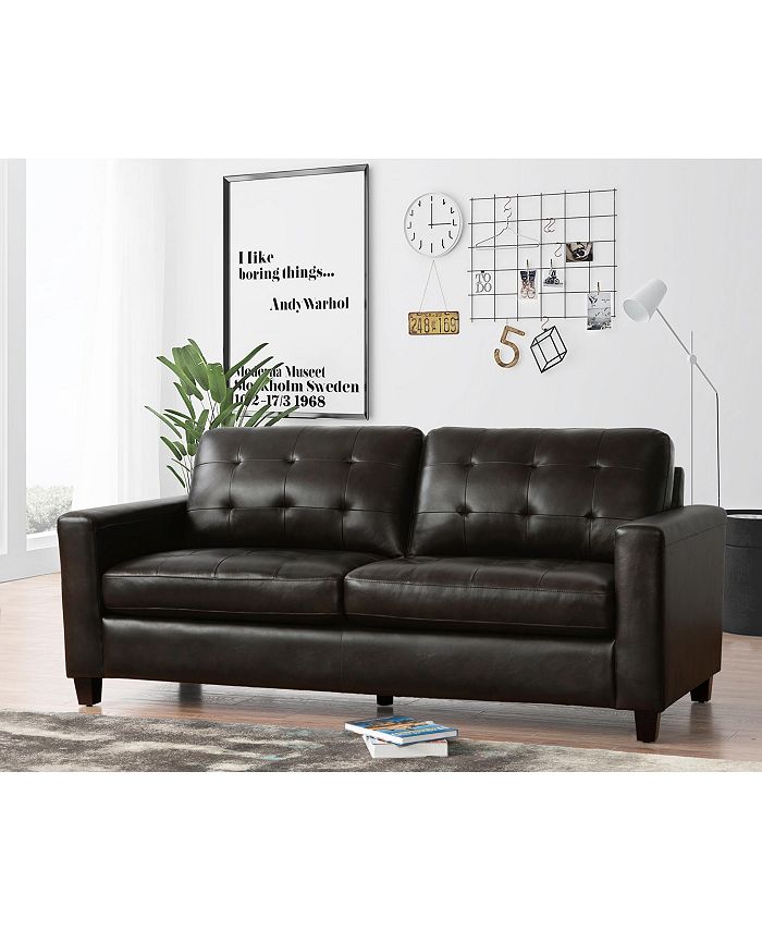 Furniture Addison 80" Leather Sofa - Macy's