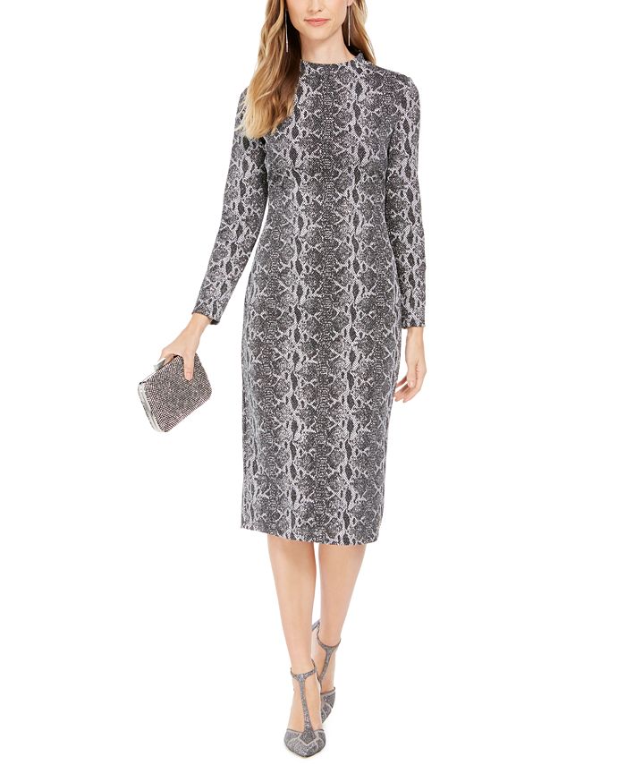 INC International Concepts INC Snake-Embossed Sheath Midi Dress ...