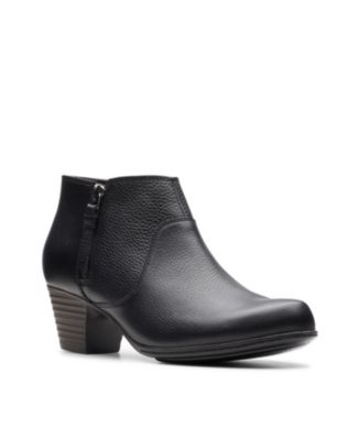 Clarks Collection Women's Valarie2Sofia Leather Booties - Macy's