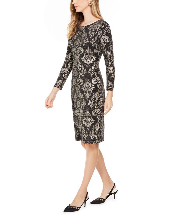 Jessica Howard Petite Metallic Sheath Dress - Macy's