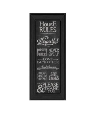 Trendy Décor 4U House Rules By Susan Ball, Printed Wall Art, Ready to ...