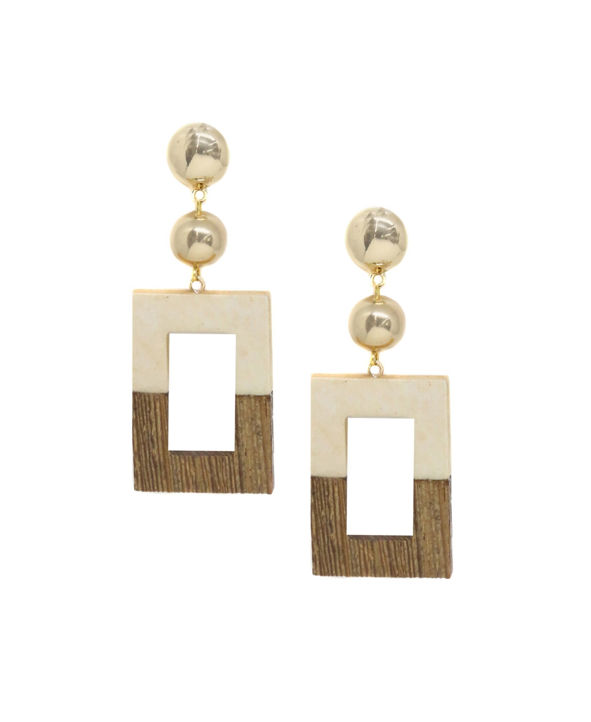 Click here for Ettika Wooden Color-Block Drop Earrings - Brown prices