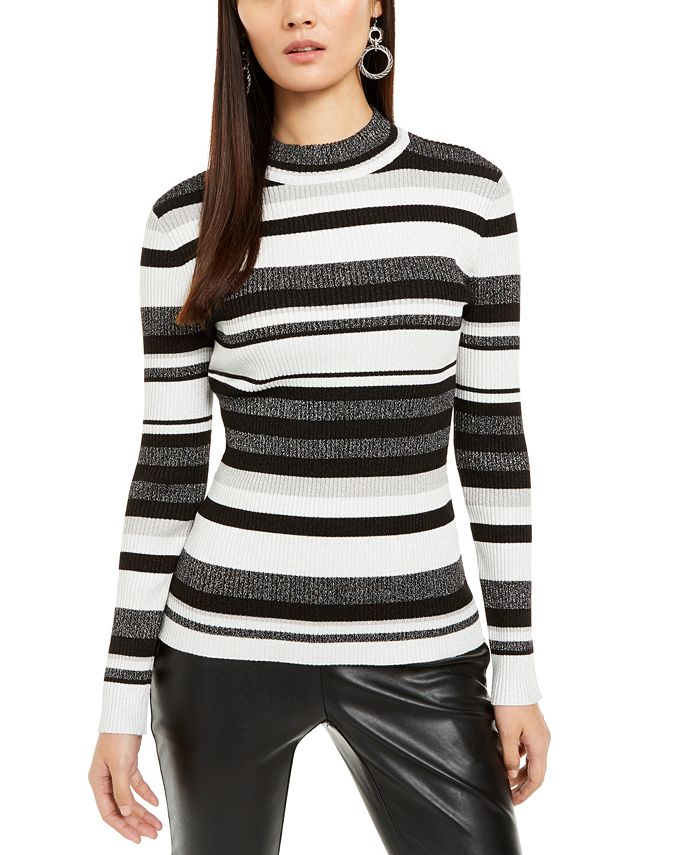 INC International Concepts INC Striped Mock-Neck Sweater, Created For ...