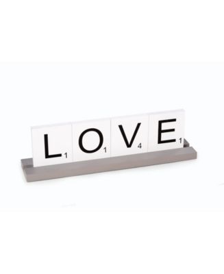 Bey-Berk Love Scrabble Letter Tile Wooden Sign - Macy's