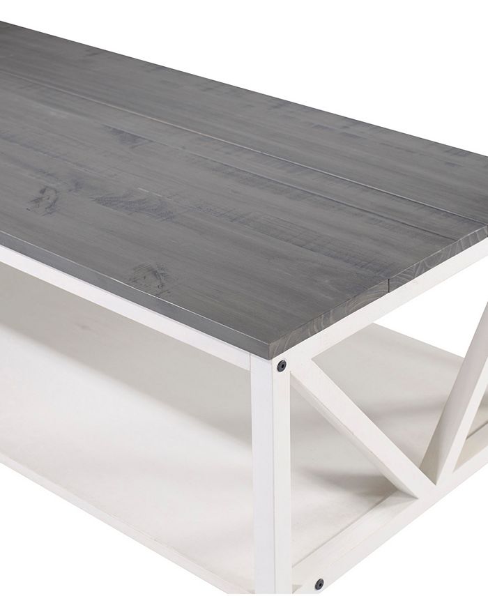 Walker Edison Distressed Farmhouse Coffee Table - Macy's