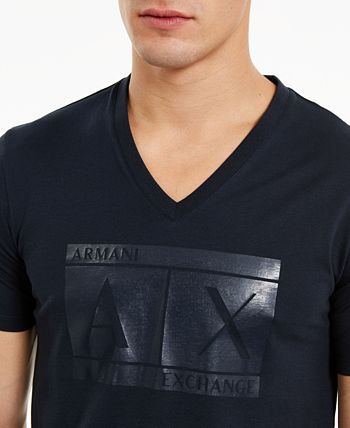 A|X Armani Exchange Men's AX Logo Graphic V-Neck T-Shirt - Macy's