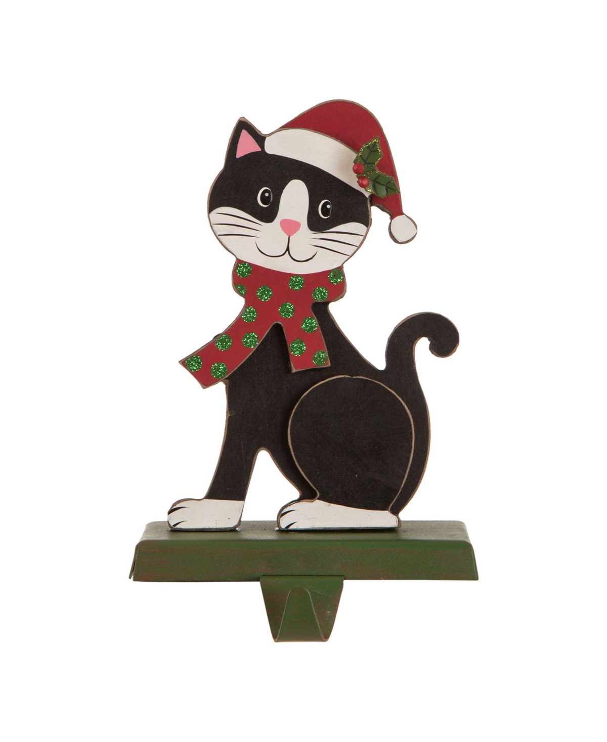 Click here for Glitzhome 7.76 H Wooden Cat Stocking Holder - Blac... prices