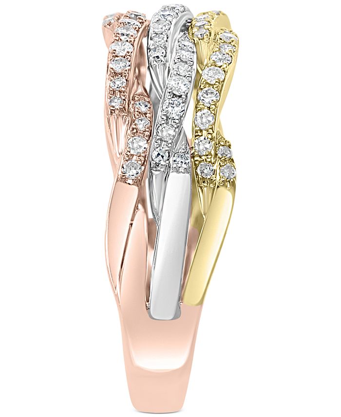 EFFY Collection EFFY® Diamond Multi-Row Tricolor Statement Ring (1/3 ct ...