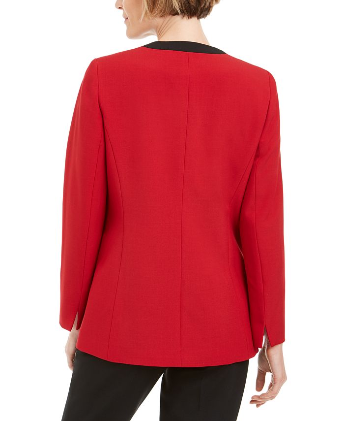 Kasper Lace-Trim Open-Front Jacket - Macy's