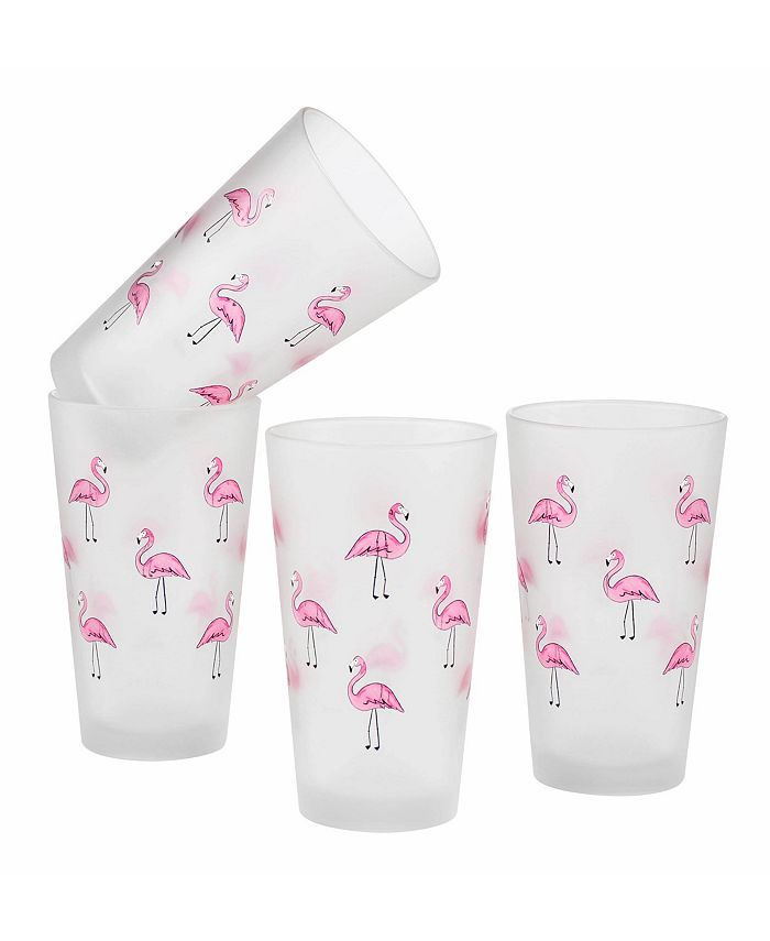 Culver Flamingos Pint Glass 16-Ounce Set of 4 - Macy's