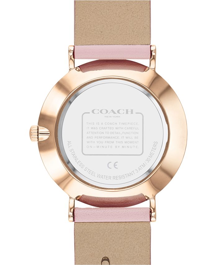 COACH Women's Rexy And Carriage Perry Leather Strap Watch 36mm - Macy's