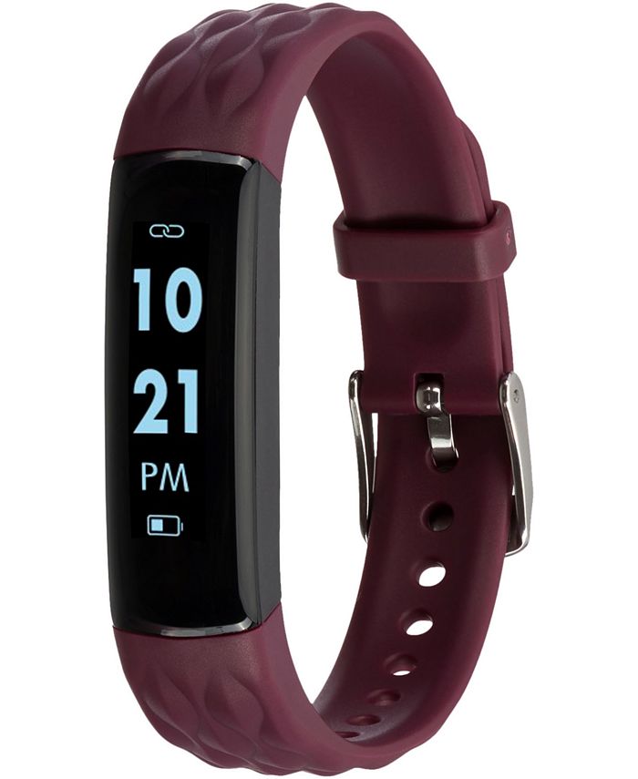 iTouch Women's Slim Interchangeable Burgundy & Blush Silicone Straps ...