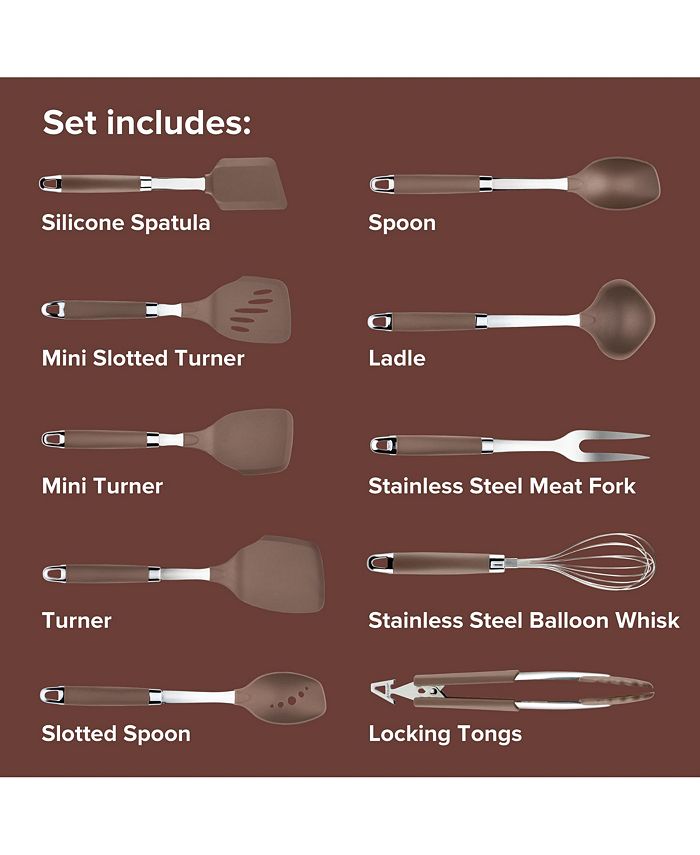Anolon SureGrip Nylon Nonstick Kitchen Utensil 10-Pc. Set - Macy's