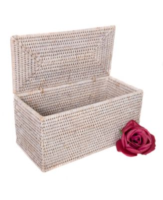 Artifacts Rattan Rectangular Double Tissue Roll Box with Lid - Macy's