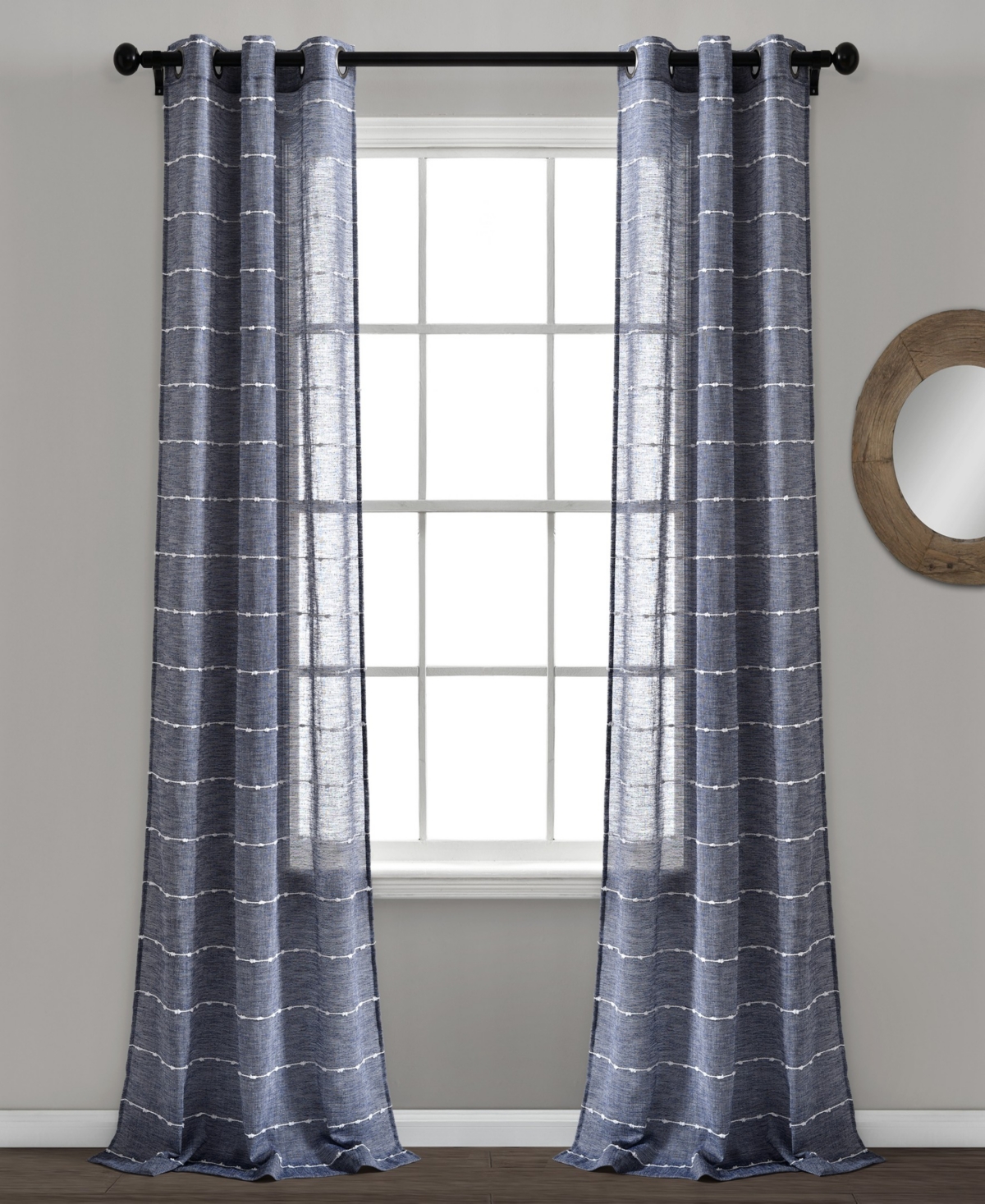 Click here for Lush Decor Farmhouse Textured Grommet Sheer Window... prices