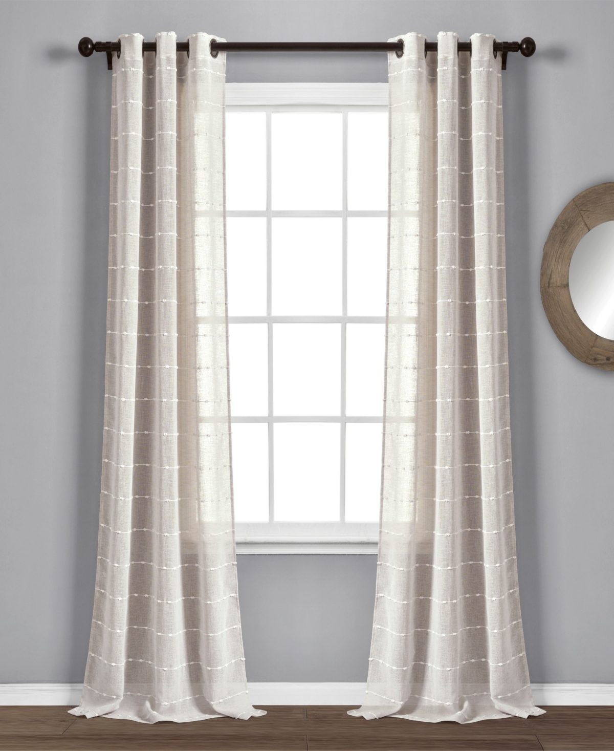 Click here for Lush Decor Farmhouse Textured Grommet Sheer Window... prices