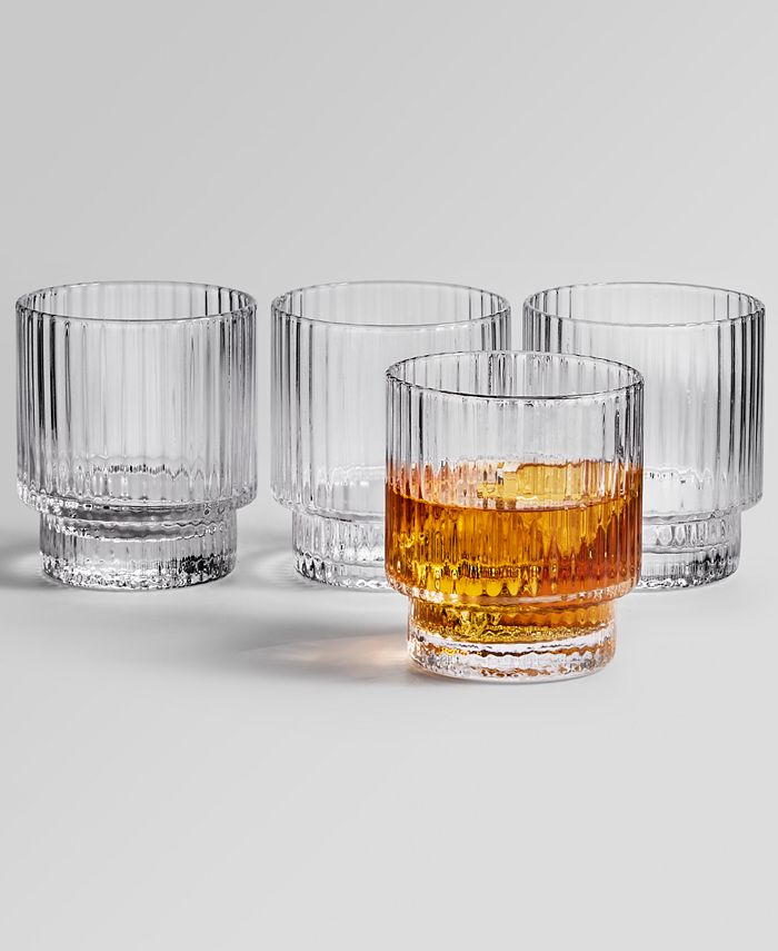 Hotel Collection CLOSEOUT! Fluted Double Old-Fashioned Glasses, Set of ...