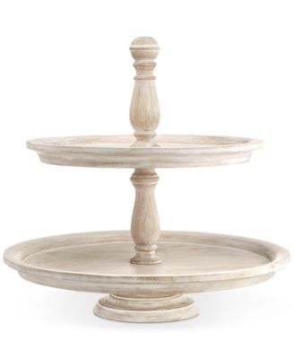 Martha Stewart Collection Garden Party Whitewashed Wood 2-Tier Server ...