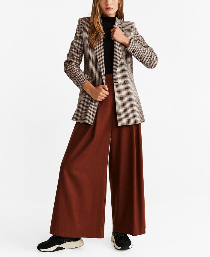 MANGO Check Structured Blazer - Macy's