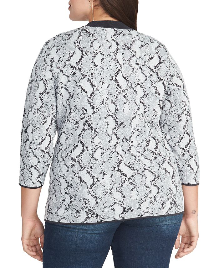 RACHEL Rachel Roy Trendy Plus Size Lindey Snake-Embossed Sweater - Macy's