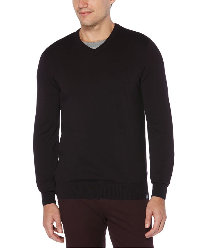 Perry Ellis Men's End-On-End V-Neck Sweater - Macy's