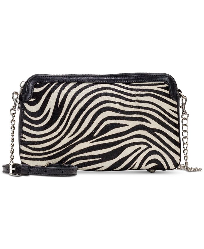 Patricia Nash Zebra Haircalf Chambery Double Zip Crossbody - Macy's
