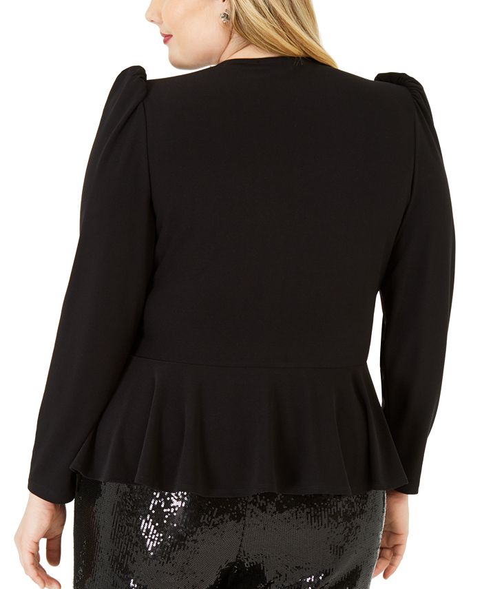 INC International Concepts INC Plus Size Puff-Shoulder Wrap Top ...