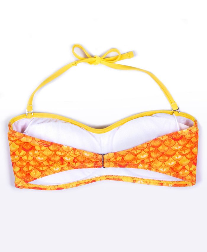 Fin Fun Mermaid Scale-Print Bandeau Bikini Top - Macy's