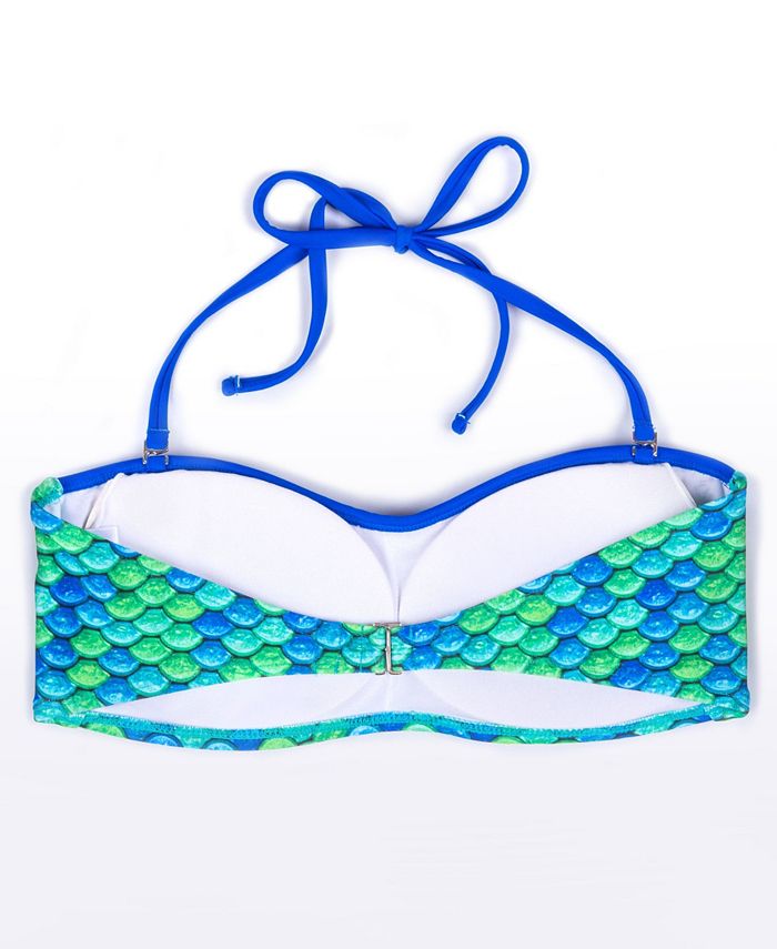 Fin Fun Mermaid Scale-Print Bandeau Bikini Top - Macy's